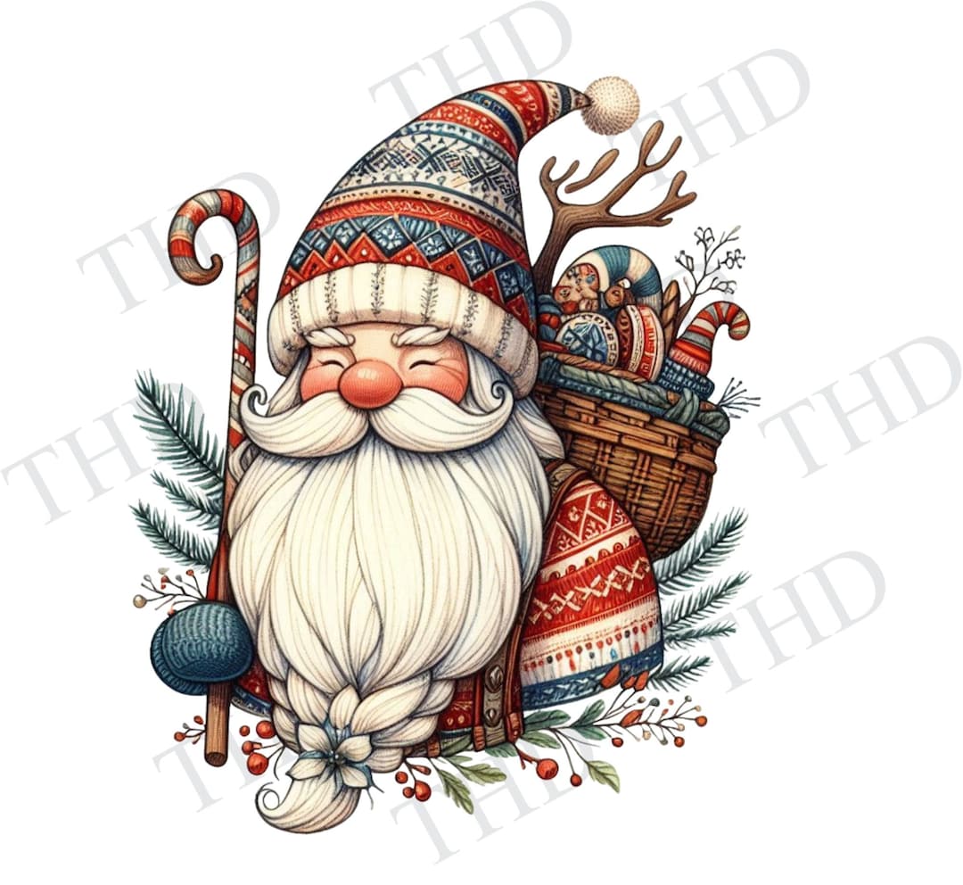 Scandinavian Santa Downloadable Image, Christmas Png, Clipart - Etsy