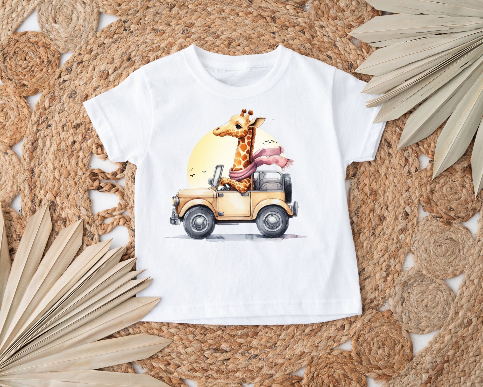 Jungle Animal Giraffe Driving Car PNG, Baby Jungle Animals Clipart for ...