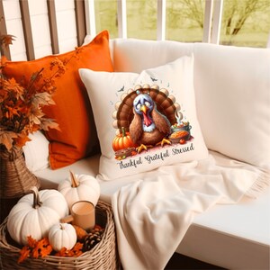Funny Thanksgiving Turkey, Thankful Grateful Stressed, Digital Download ...