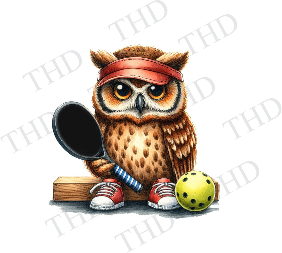 Pickleball Owl Downloadable Image, Clipart JPG/PNG Image - Etsy