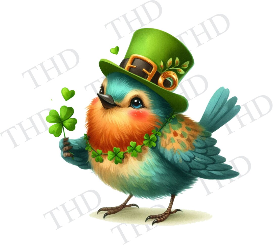 St. Patrick's Day Bird Png/clipart/graphic/design - Etsy