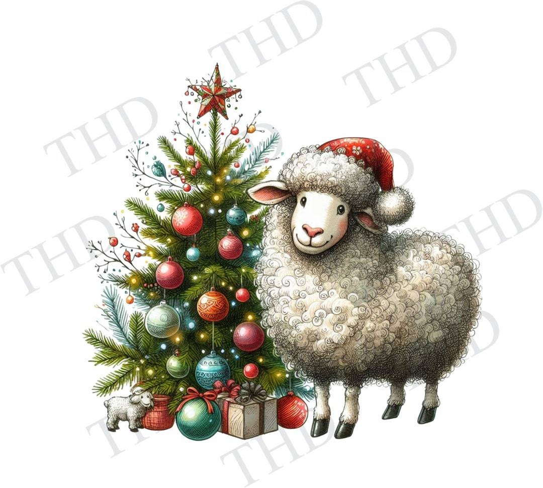 Christmas Sheep Downloadable Image, Holidays, Christmas PNG, Clipart ...