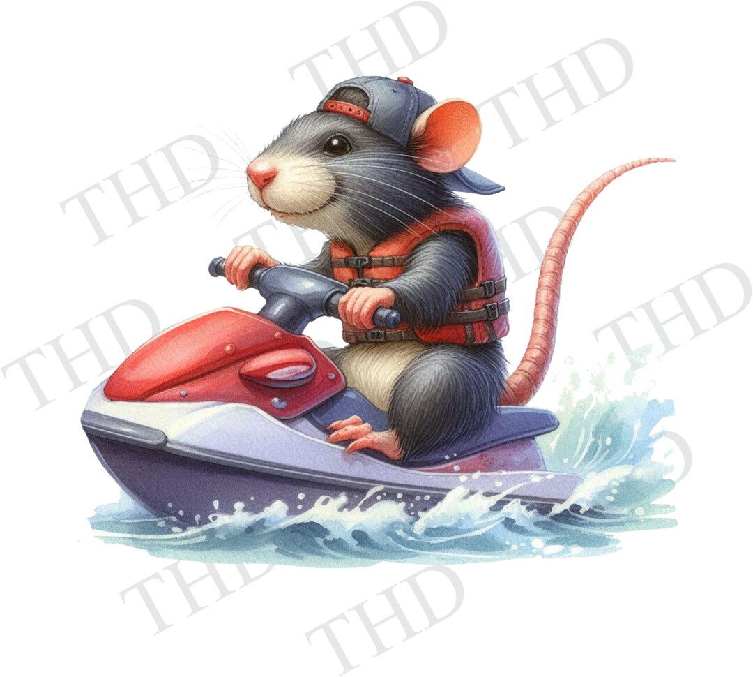 River Rat Clipart: Water Sports Design (PNG/JPG Digital Download) - Etsy