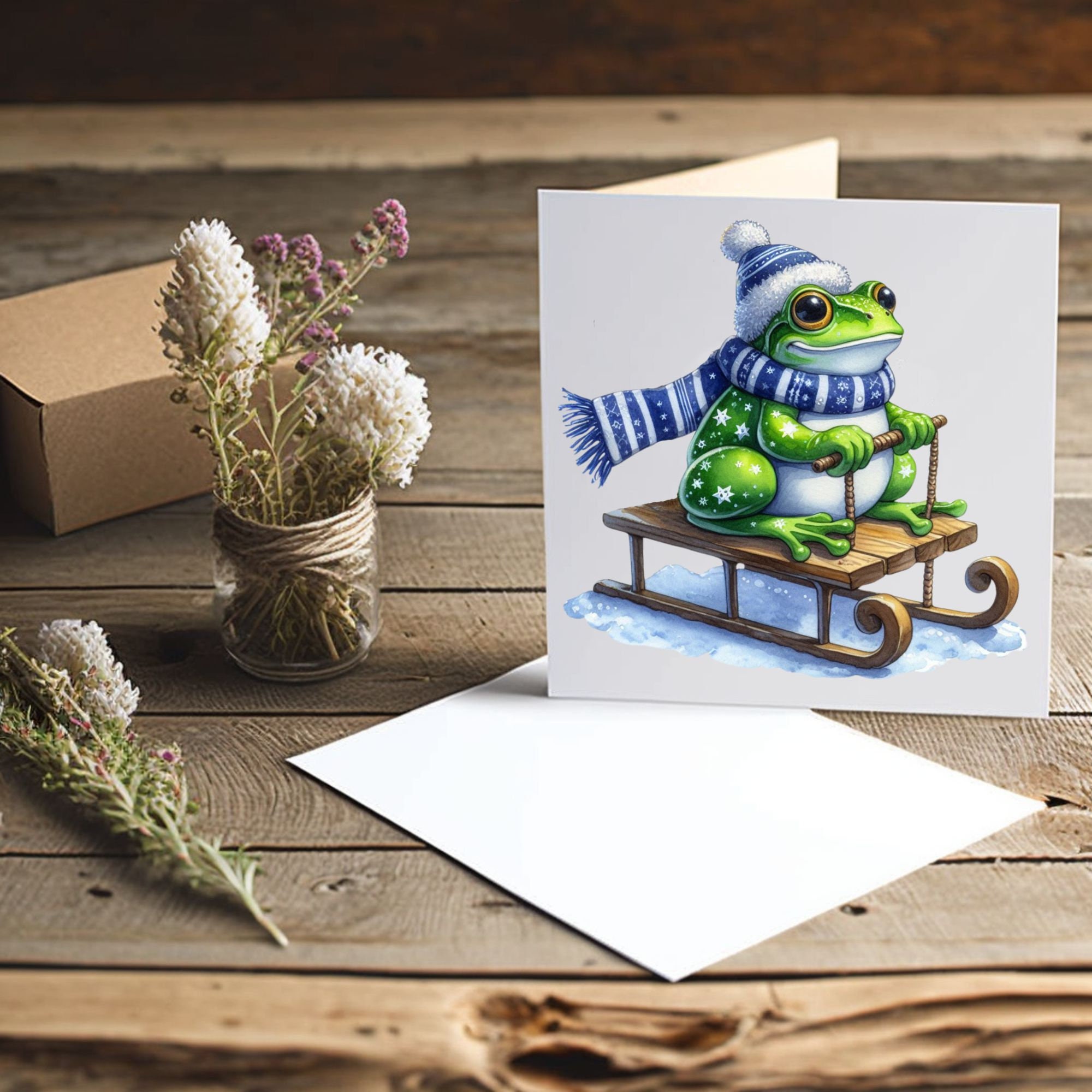 Hanukkah Sledding Frog Downloadable PNG, Clipart for Sublimation/heat ...