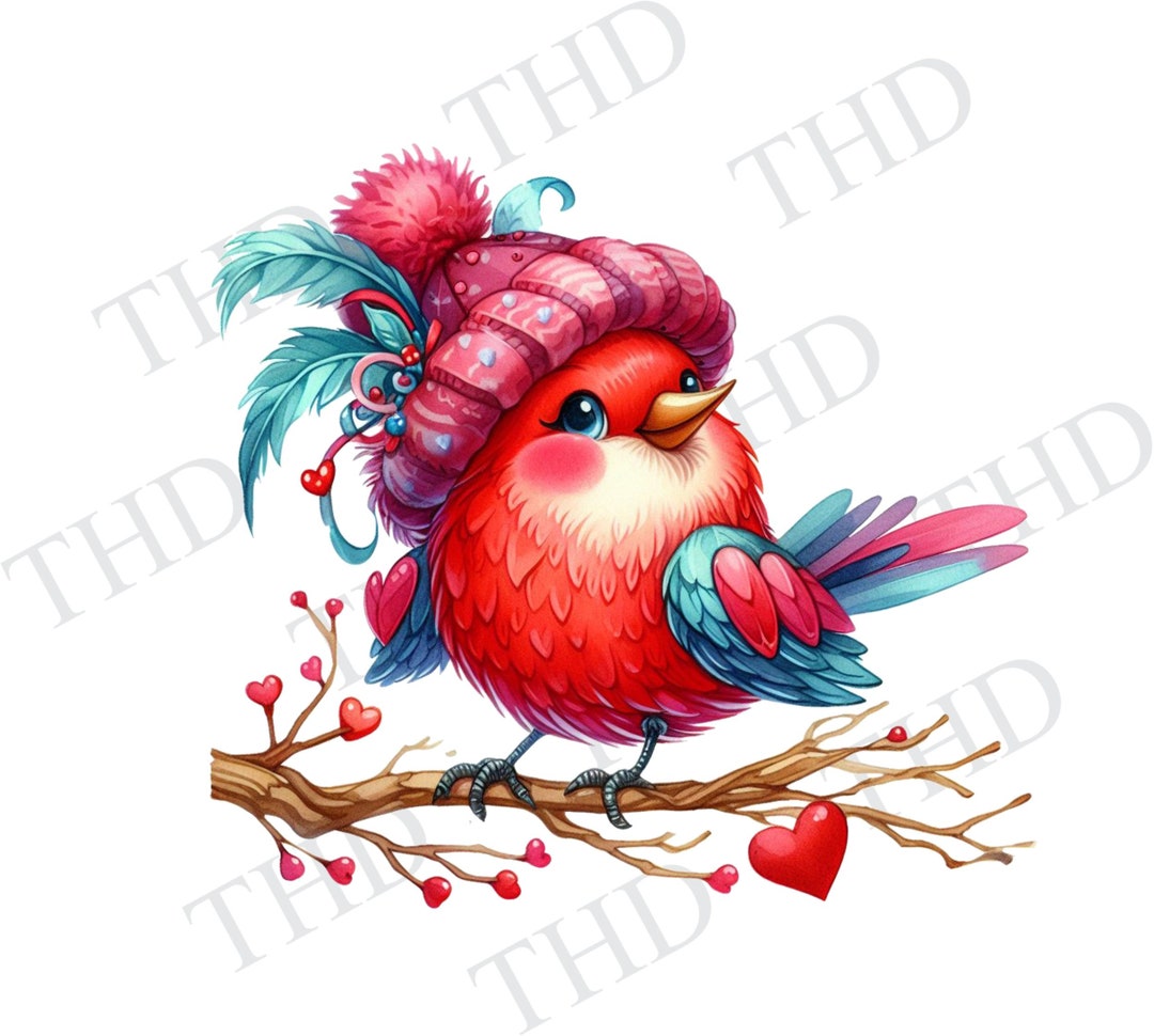 Valentine Bird PNG, Clipart for Sublimation/heat Press - Etsy