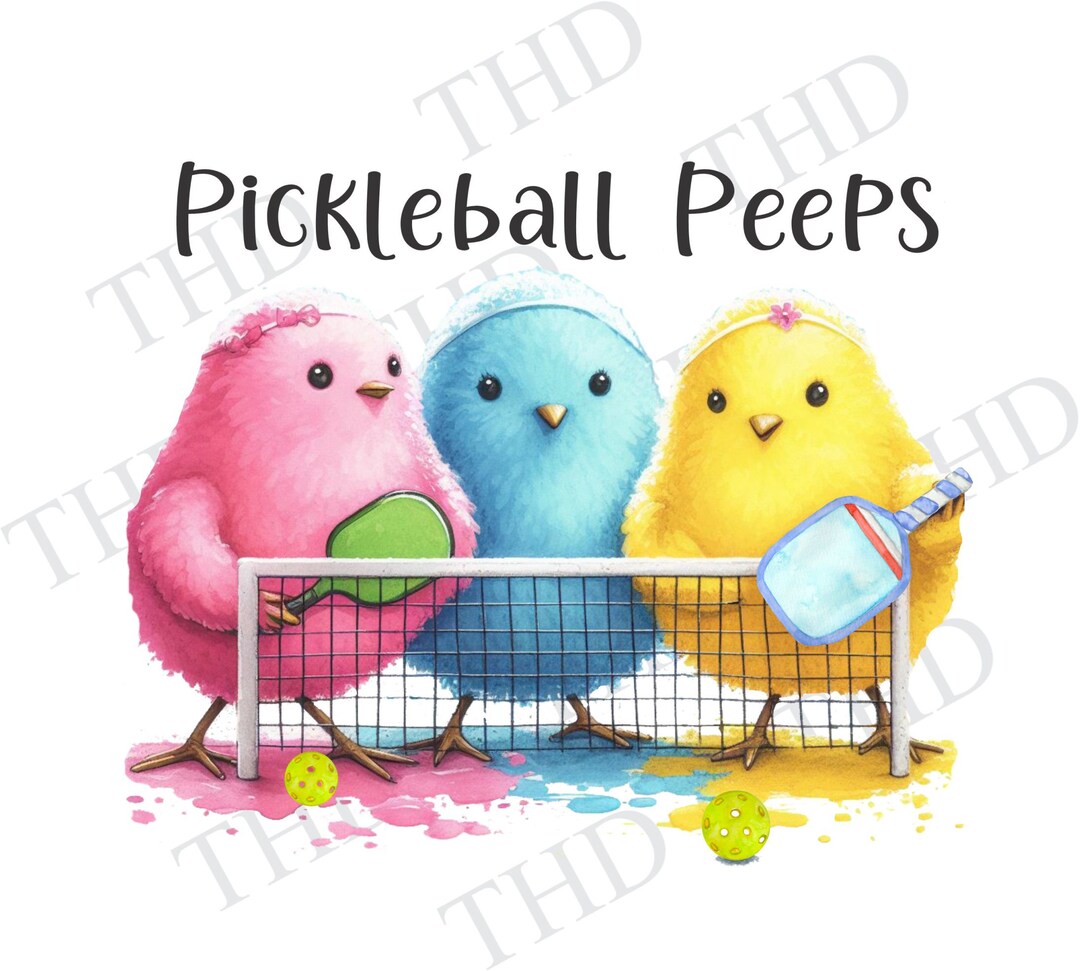 Pickleball Peeps Png/jpg/clipart, Easter Decor, Easter Image for ...