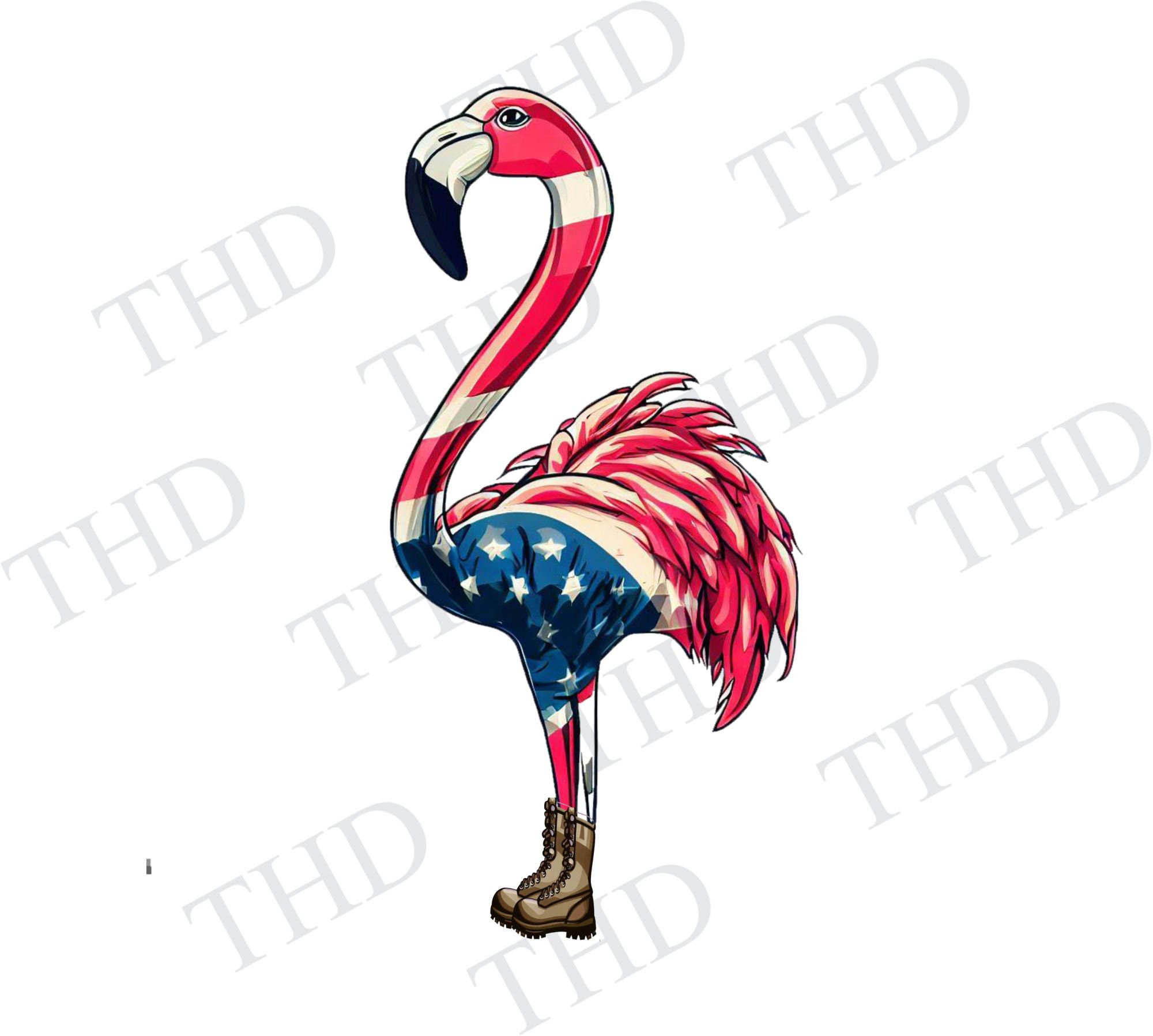 Patriotic Military Flamingo Clipart / PNG Image - Etsy