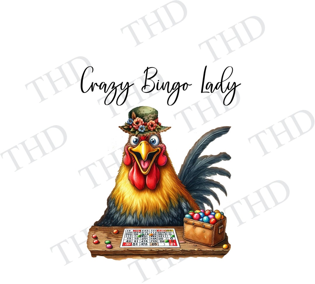 Funny Bingo, Crazy Bingo Lady PNG, Clipart for Sublimation/heat Press ...