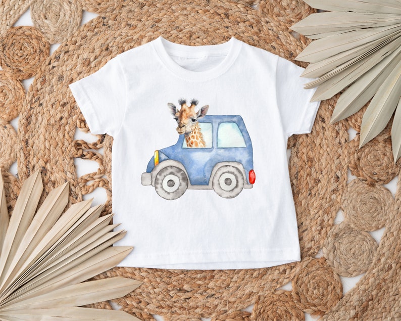 Jungle Animal Giraffe in Car PNG, Baby Jungle Animals Clipart for ...