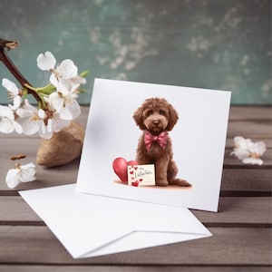 Valentine Brown Labradoodle PNG, Clipart for Sublimation/heat Press ...