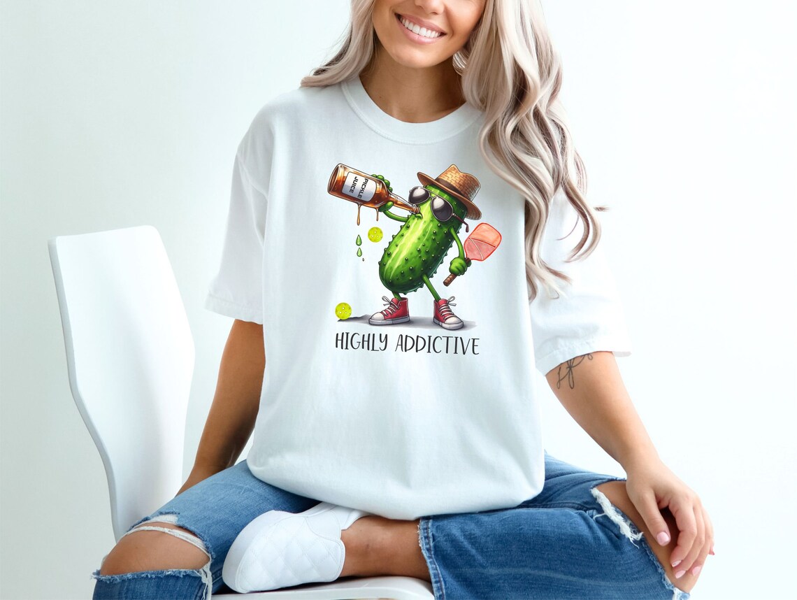 Pickleball Player Clipart: Funny Pickle Design (PNG/JPG Digital ...