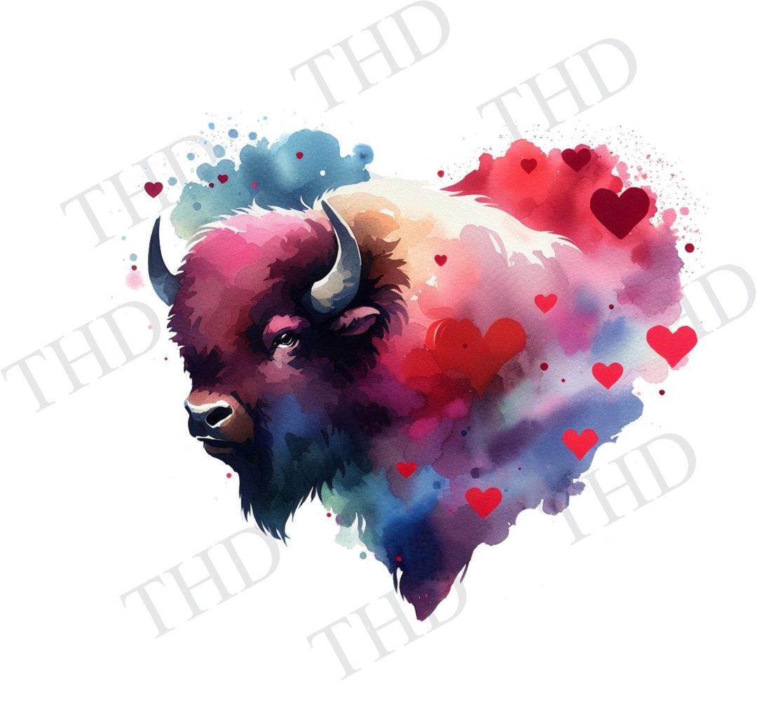 Valentine Bison Heart PNG, Clipart for Sublimation/heat Press - Etsy