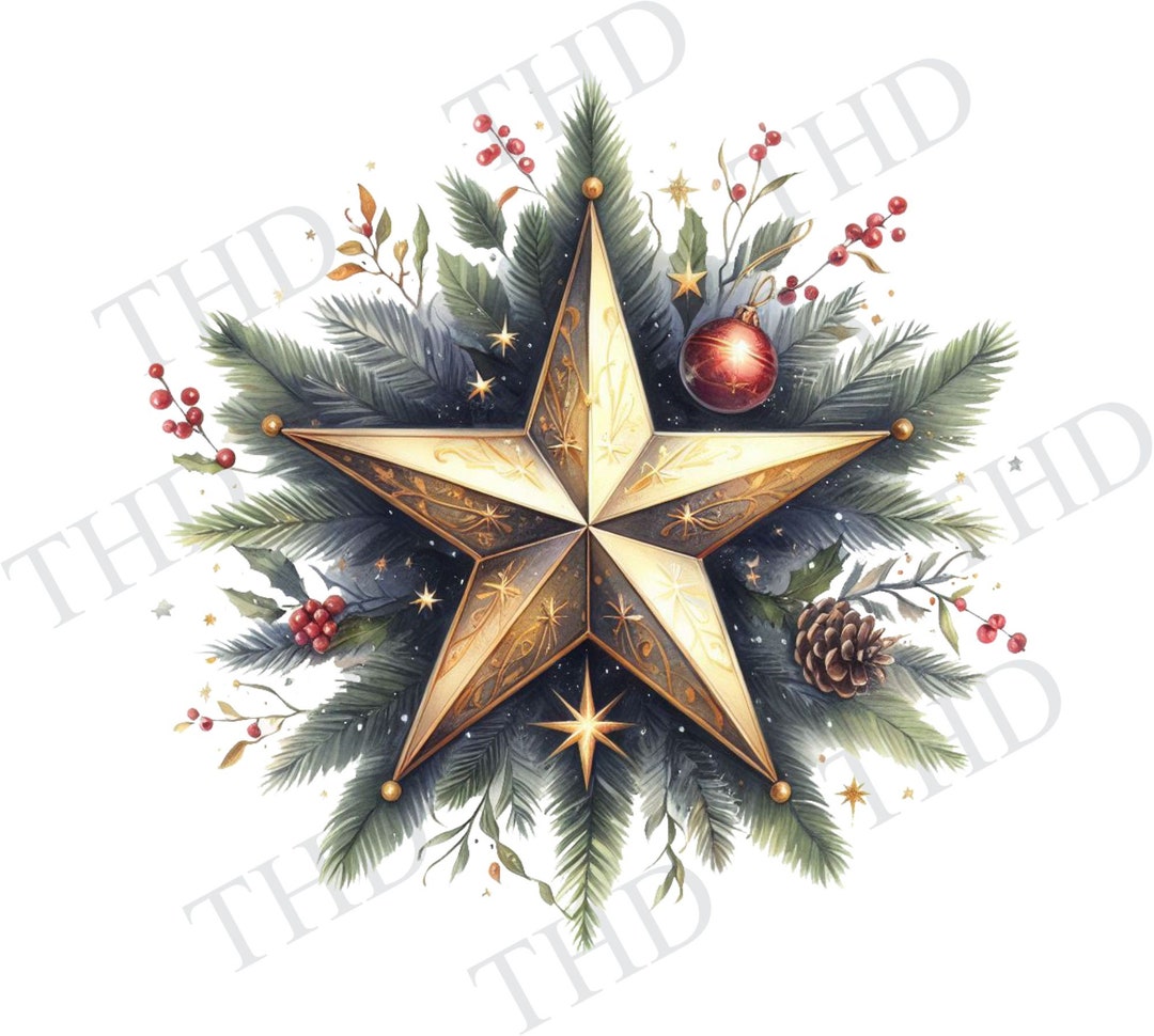 Christmas Star PNG, Clipart for Sublimation/heat Press - Etsy