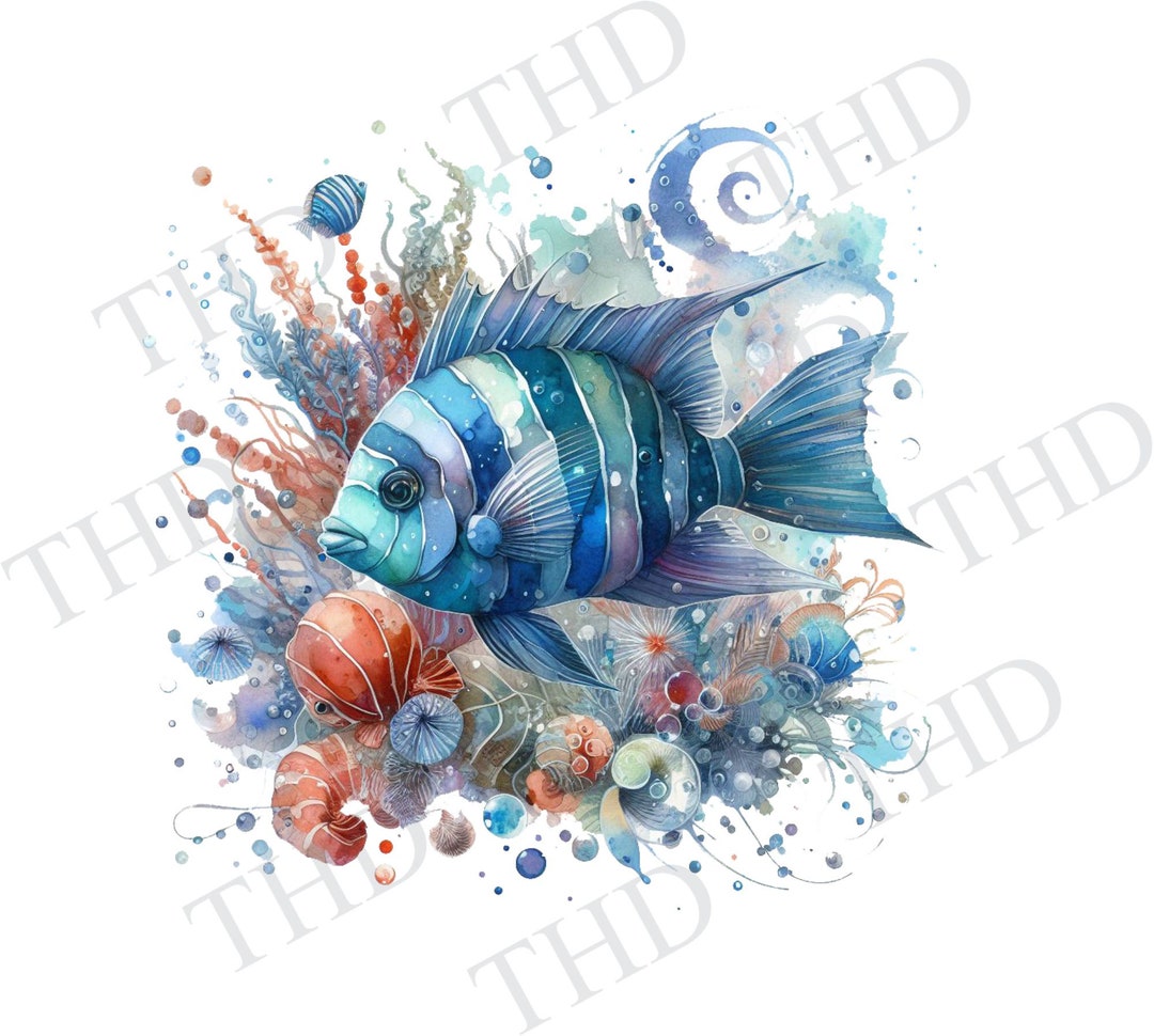 Abstract Salt Water Fish Png/clipart - Etsy