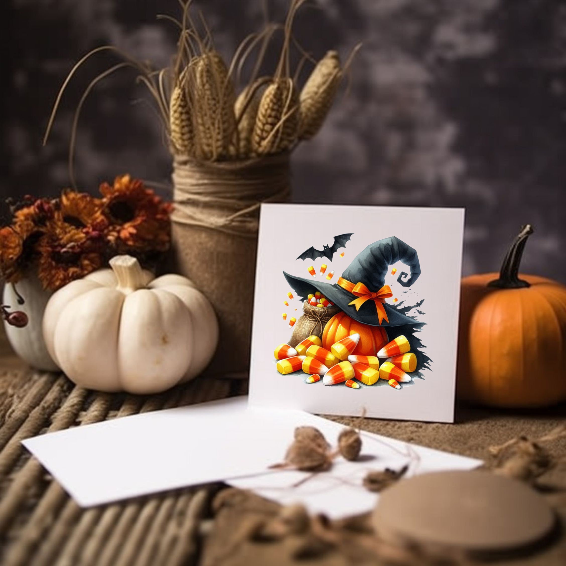 Candy Corn Witch Hat Clipart: Halloween Image (JPG/PNG) - Etsy
