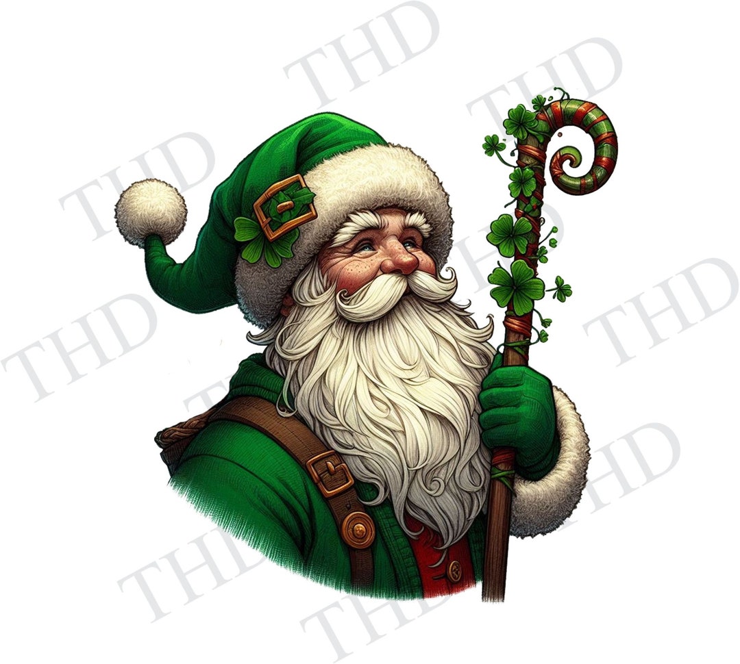 Irish Santa Downloadable Image, Christmas Png, Clipart - Etsy