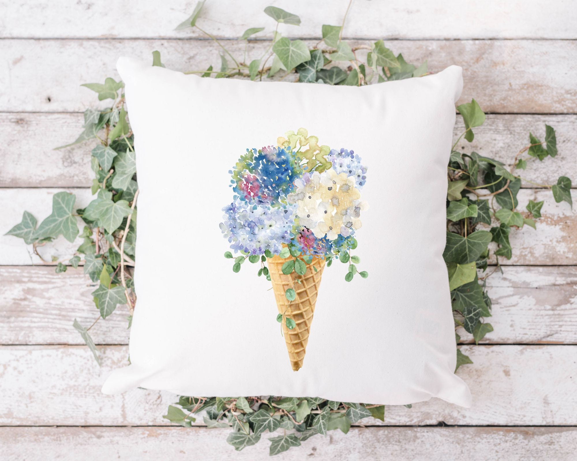 Hydrangea Ice Cream Cone Png/clipart - Etsy