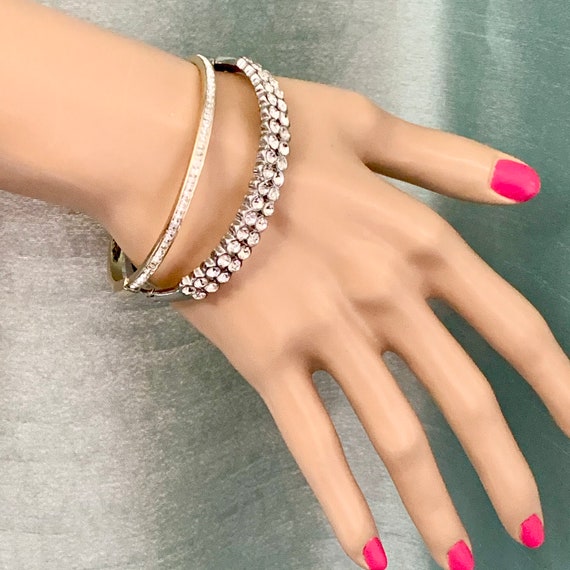 2 beautiful Rhinestone Bracelets fits up to size 7 1/4 wrist | Etsy