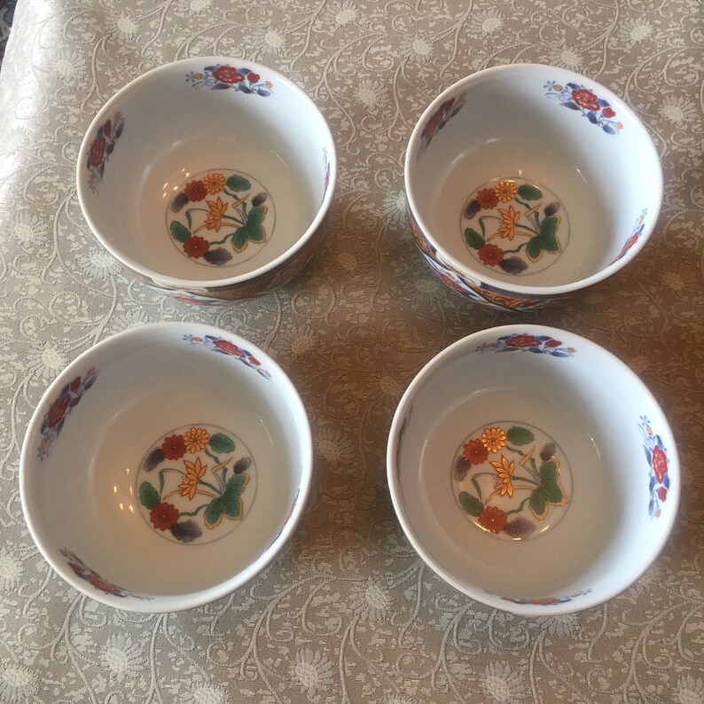 Set of 4 Imari Gohan Reds Rusts Yellows & Blues Oriental - Etsy