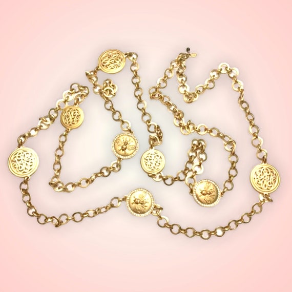 Monet 1950’s Script Monogram Series bumblebee necklac… - Gem