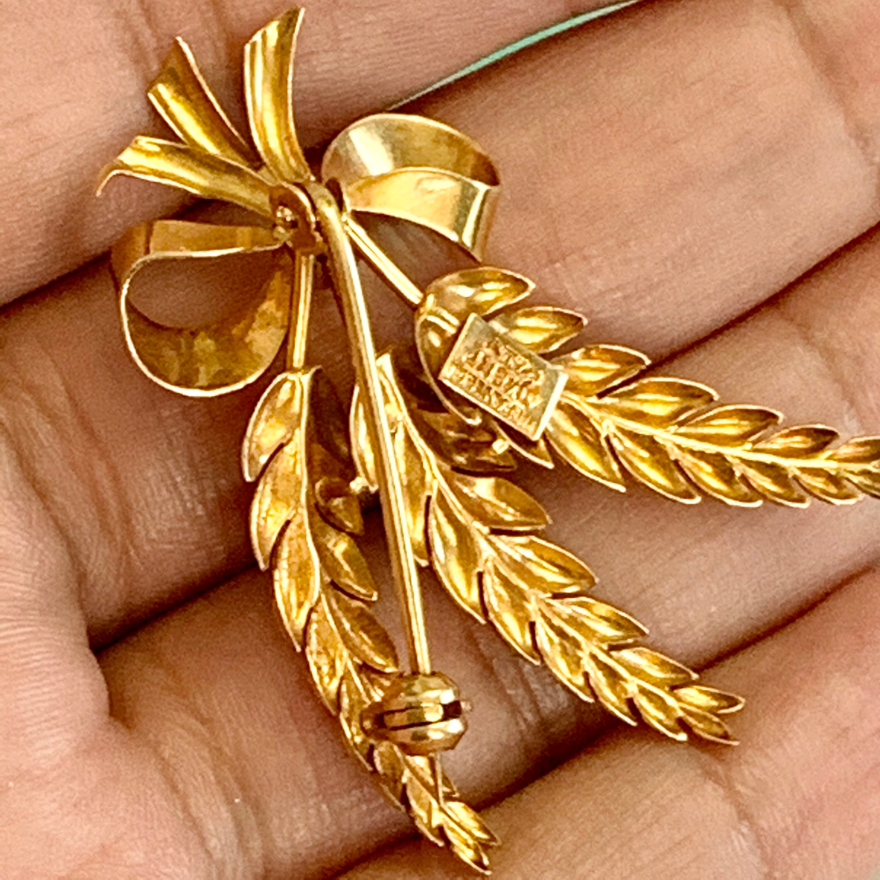 Vintage Tiffany & Co. 18K Yellow Gold Wheat Bow Pin/Brooch | Etsy