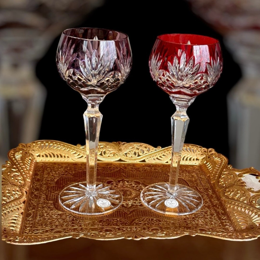 Ajka Caroline Cobalt Amethyst and Ruby Bohemian Cut to Clear Crystal ...