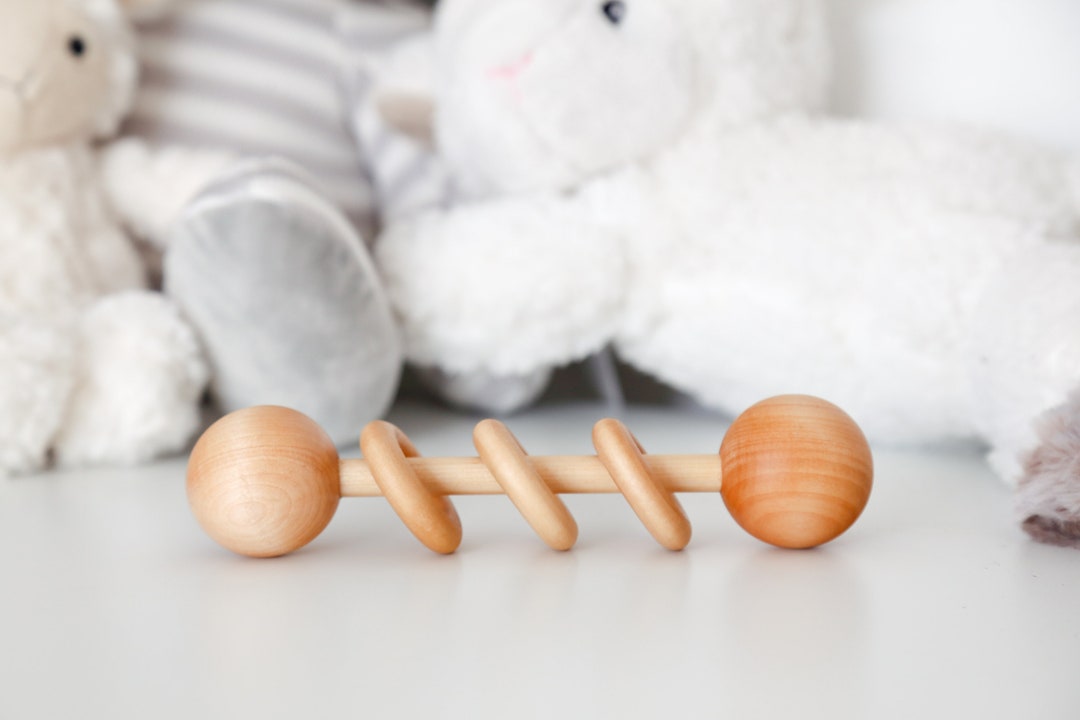 Baby Rattle, Montessori Rattle, Wooden Rattle, Organic Baby Toy, Wooden ...