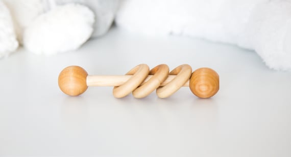 Infant Rattle Montessori Rattle Wooden Rattle Organic Baby | Etsy