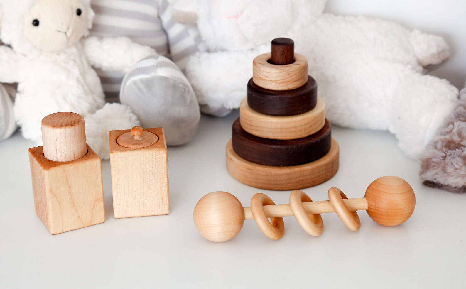 10 Pc. Baby Bundle, Baby Shower Gift, Baby Toy Bundle, Wooden Babytoy ...