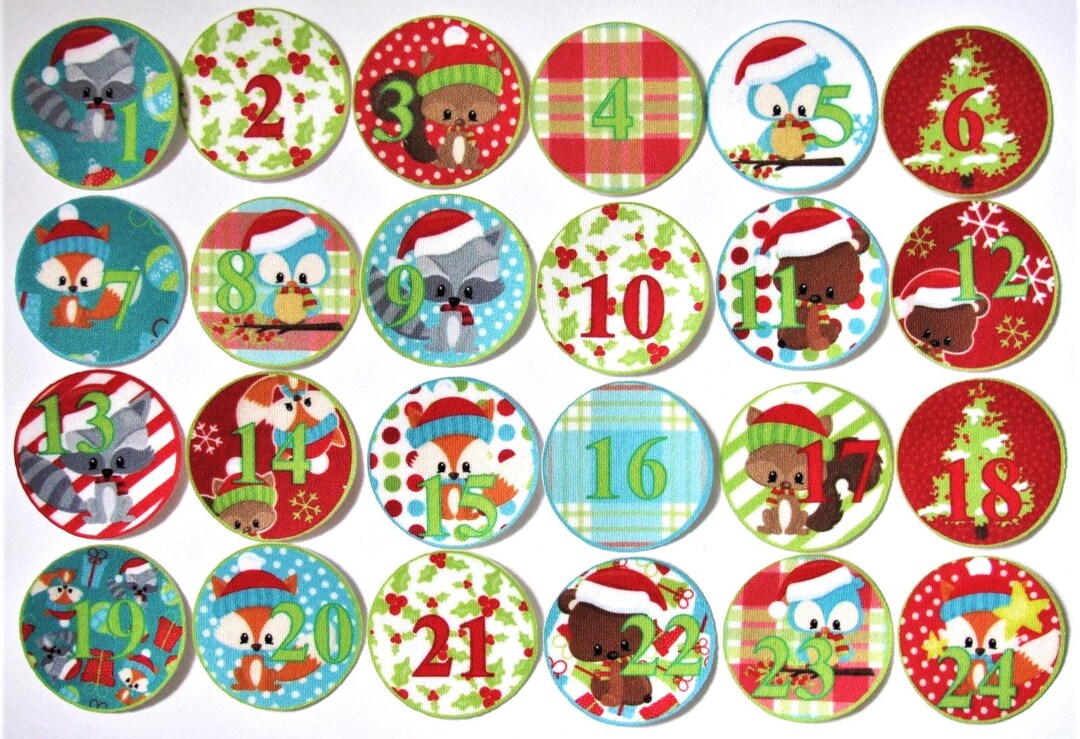 Advent Calendar Numbers 1-24 to Iron on With Christmas Children's ...