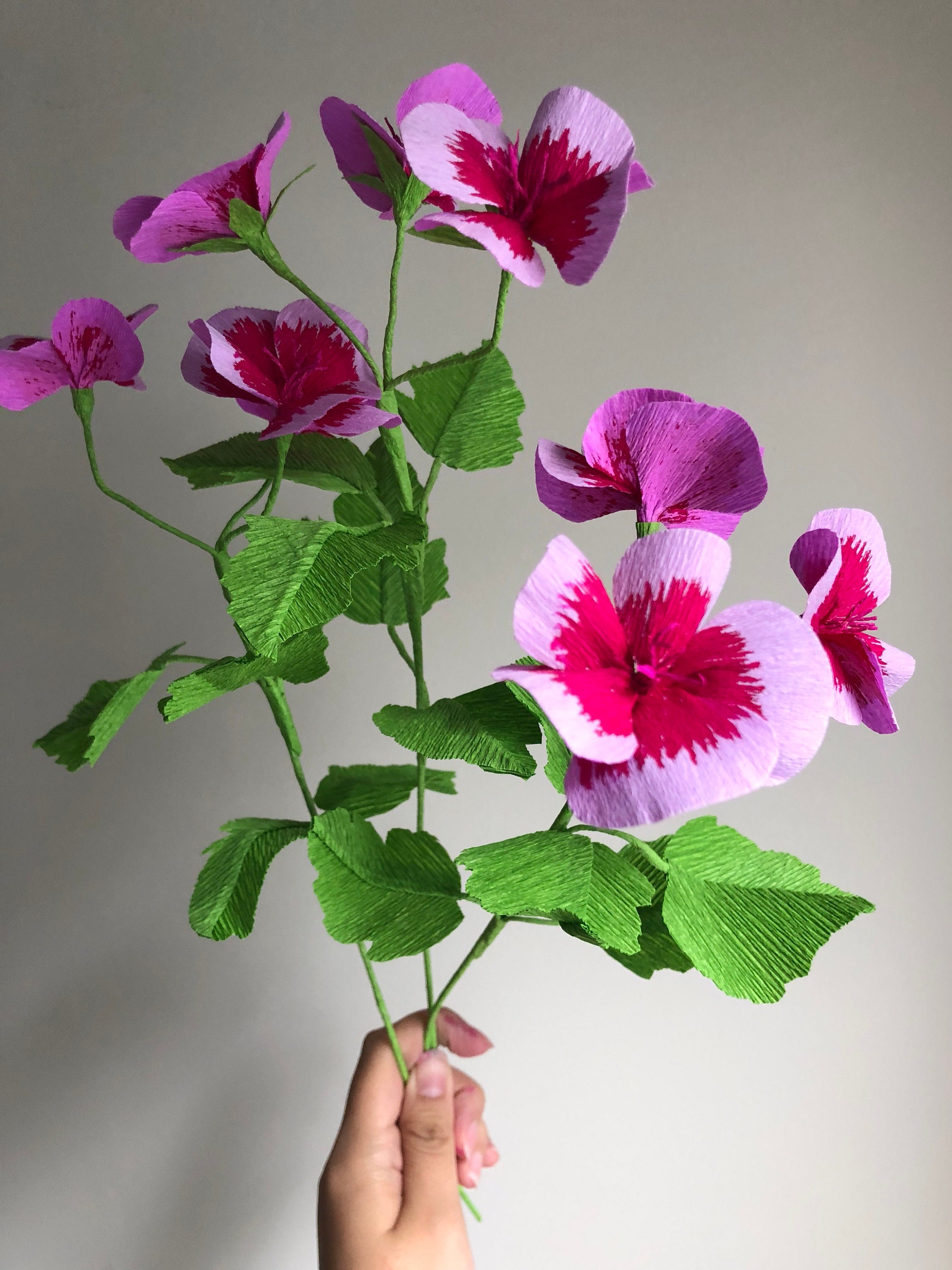 Crepe Paper Geranium Paper Flowers Home Decor Weddings - Etsy