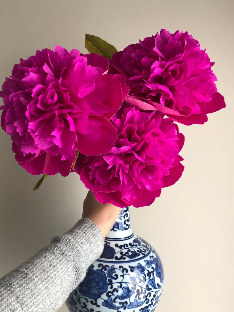 Crepe Paper Bomb Peony Paper Flowers for Home Decor or - Etsy