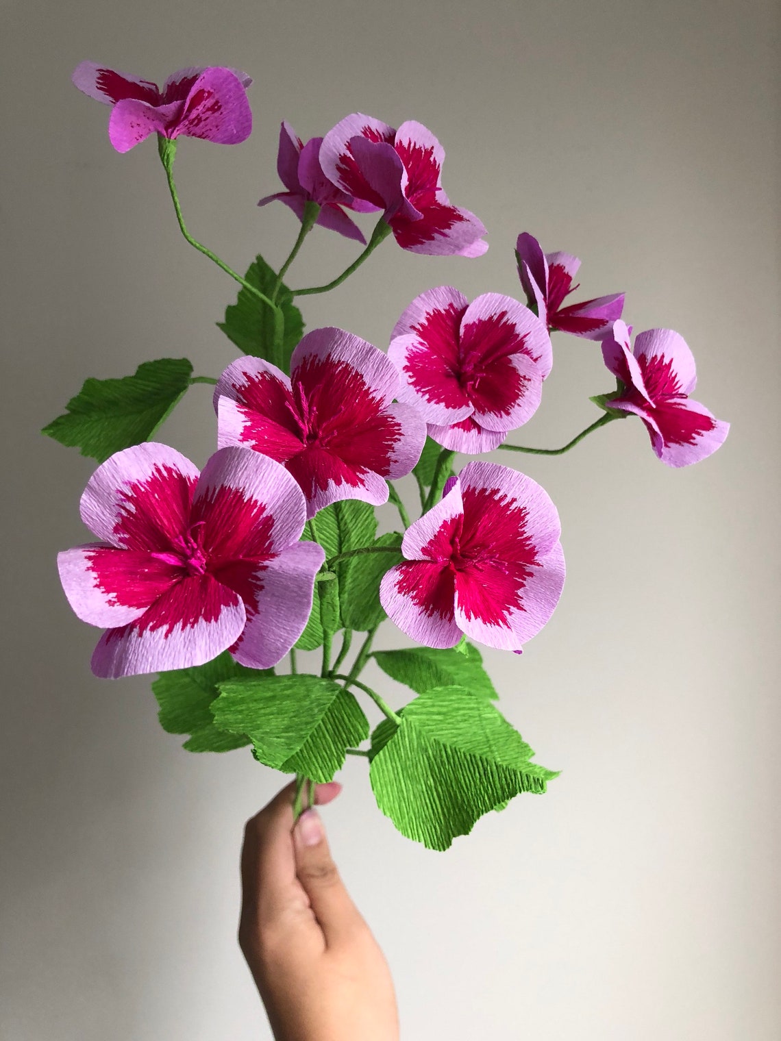 Crepe Paper Geranium Paper Flowers Home Decor Weddings - Etsy