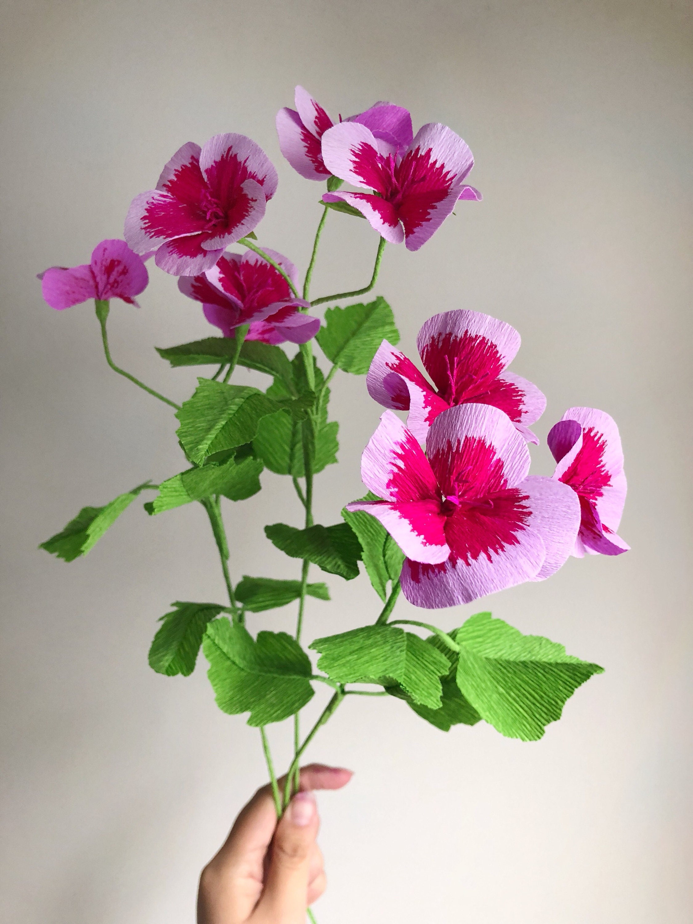 Crepe Paper Geranium Paper Flowers Home Decor Weddings - Etsy