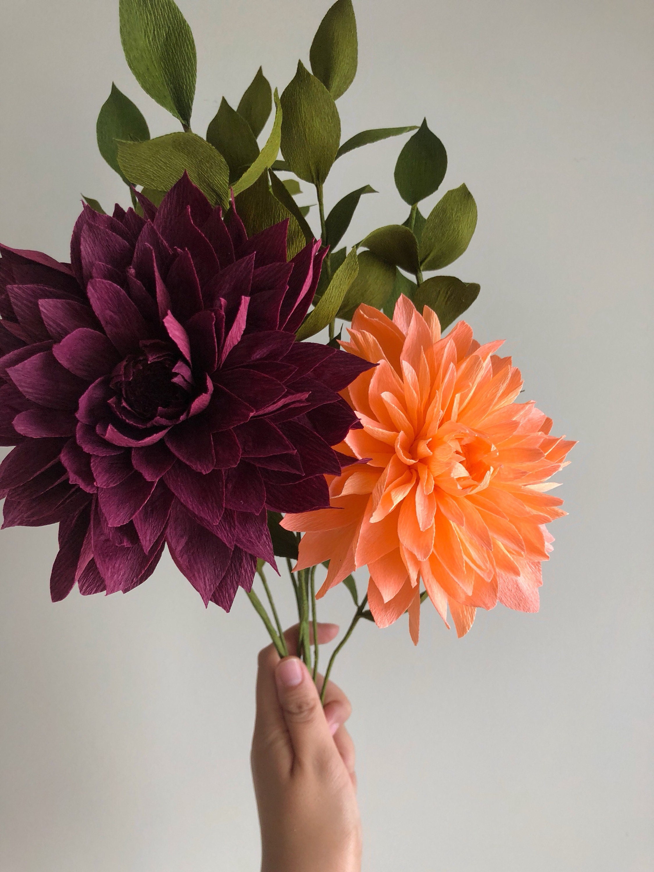 Crepe Paper Dahlia Paper Flowers for Weddings Home Decor - Etsy