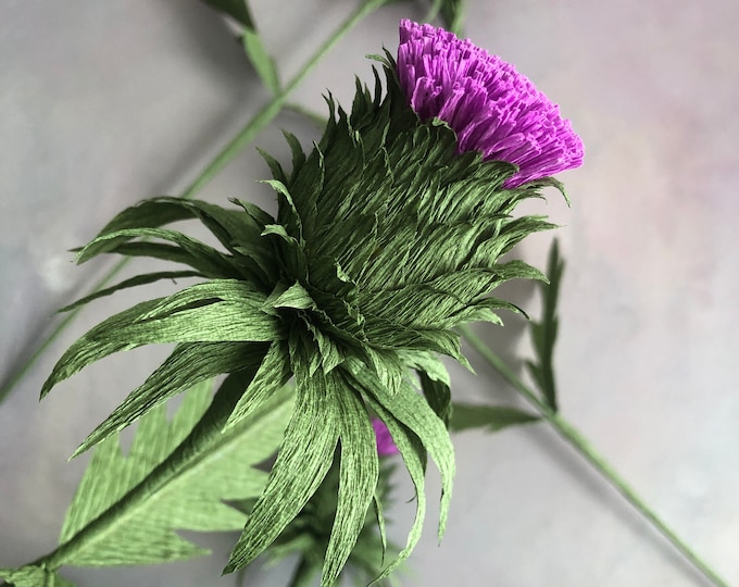 Crepe Paper Thistle Paper Flowers for Weddings Home Decor Floral ...