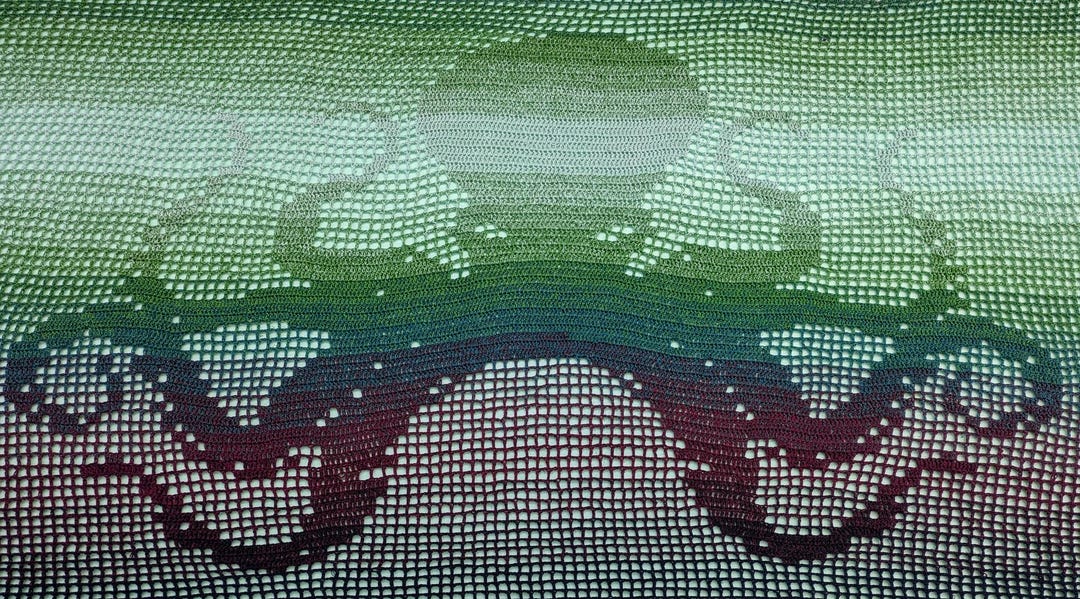 Octopus Design Crochet Shawl PDF With Tutorials, Filet Crochet Pattern ...