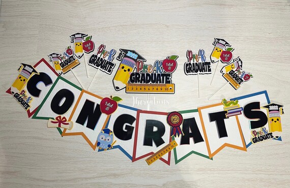Pre Kindergarten Graduation Banner Kindergarten Graduation | Etsy