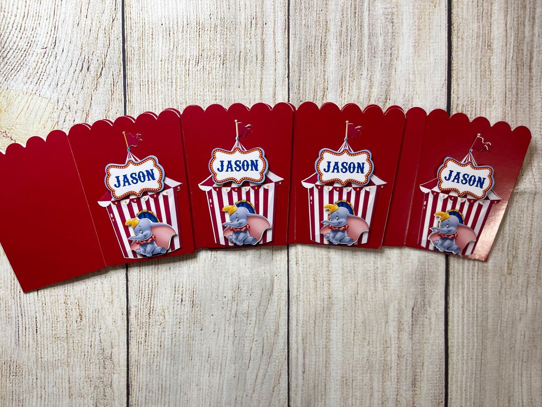 Dumbo Mini Popcorn Boxes, Dumbo Party Supplies, Dumbo Birthday, Dumbo ...