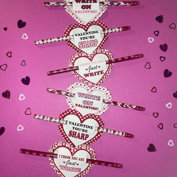 Valentine Pencils - Etsy