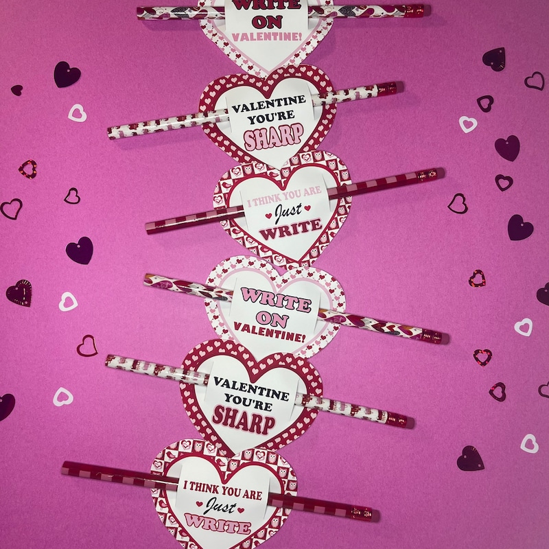 Valentine Pencils - Etsy