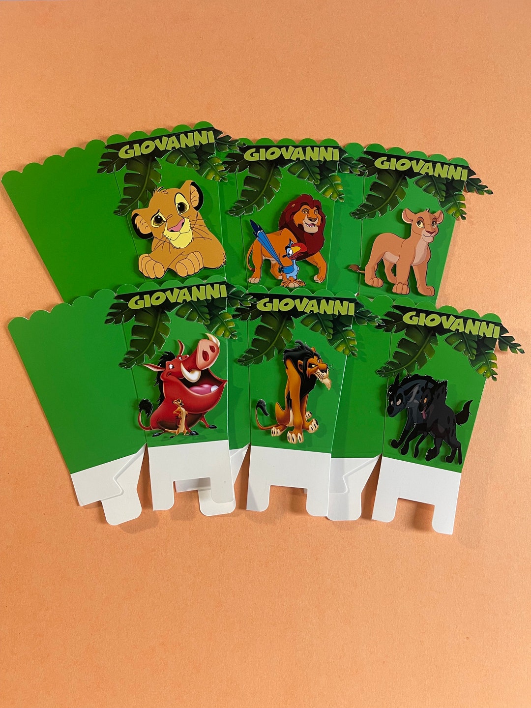 Lion King Mini Popcorn Boxes, Lion Party Supply, Lion King Birthday ...