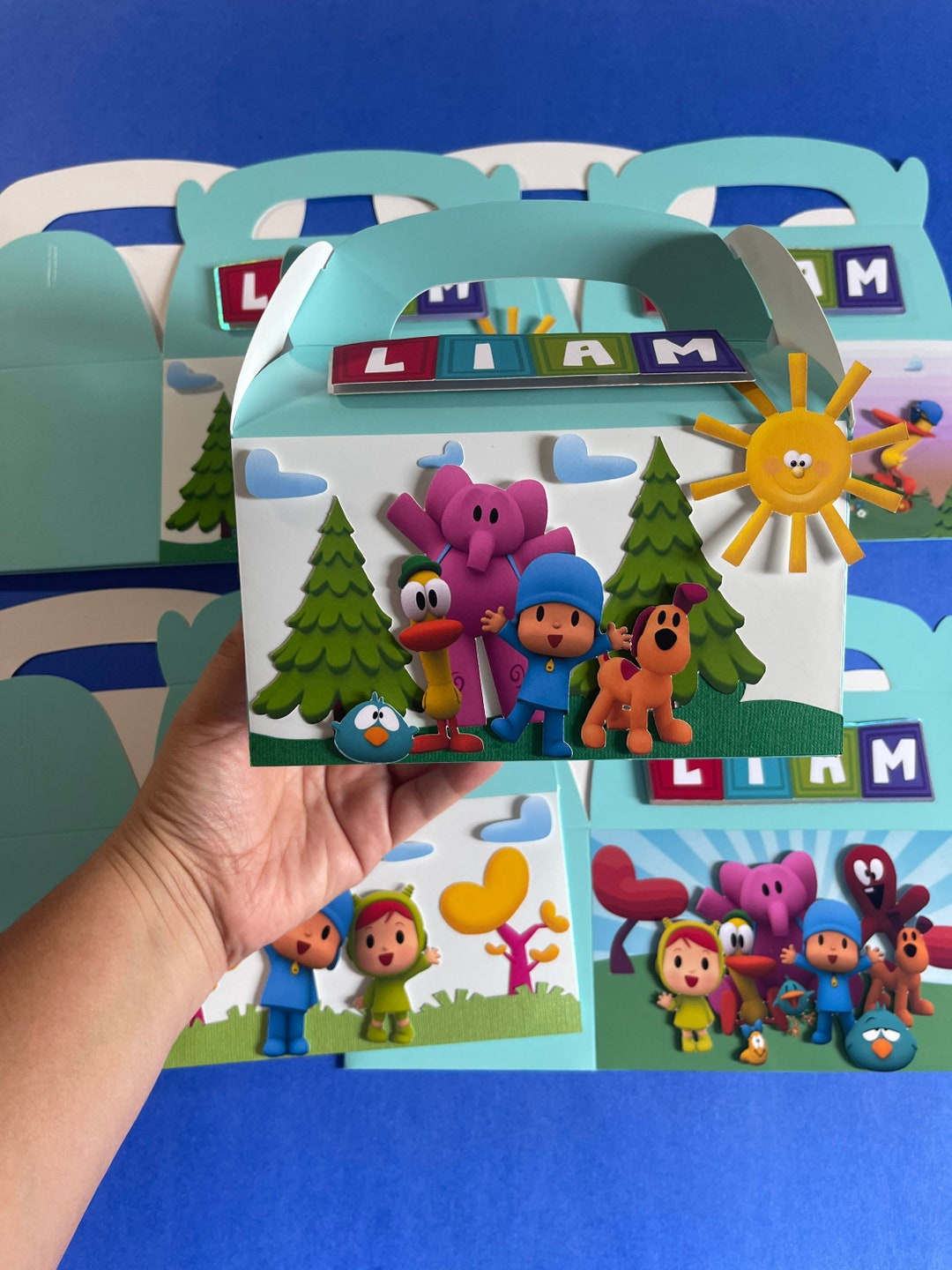 Pocoyo Favor Box, Pocoyo Gable Box, Pocoyo Candy Box, Pocoyo Party ...