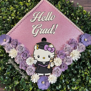 PREMADE Kitty Graduation Cap Topper, Senior Grad Gift, Personalized Cap ...
