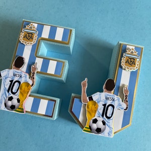 Soccer Argentina 3D Letter, Soccer 3D Letter, Sports Soccer Argentina ...