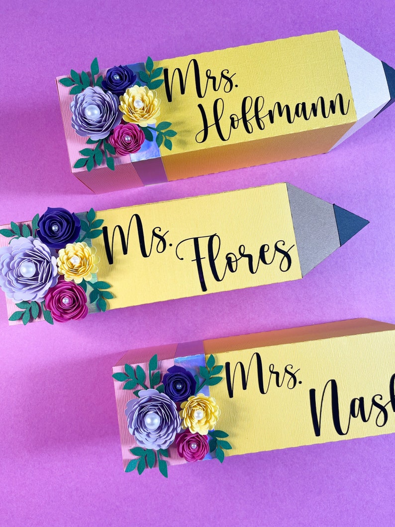 Pencil Favor Box Fillable Pencil Box Teacher Appreciation - Etsy