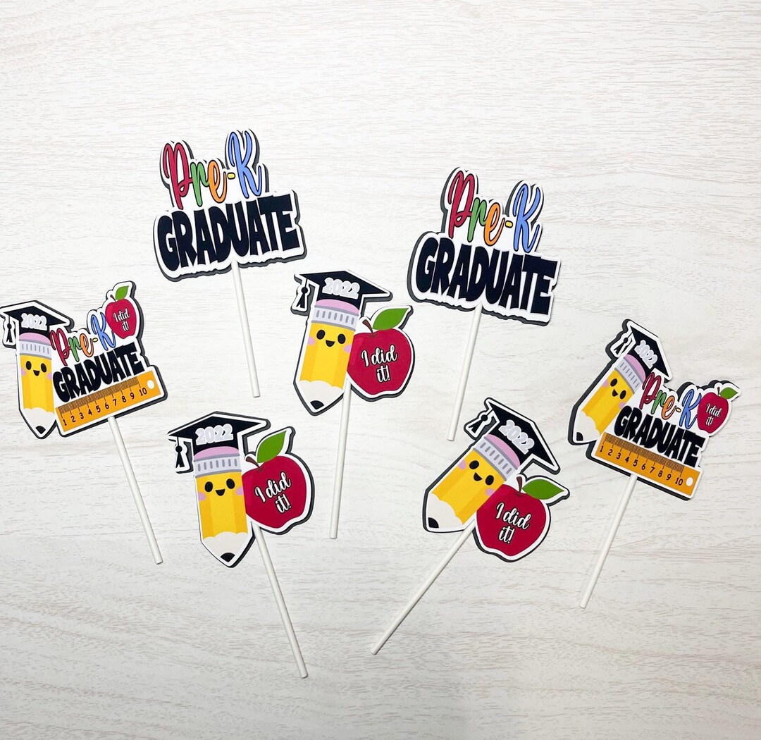 Pre-k Graduation Cupcake Topper, Kindergarten Graduation Party ...