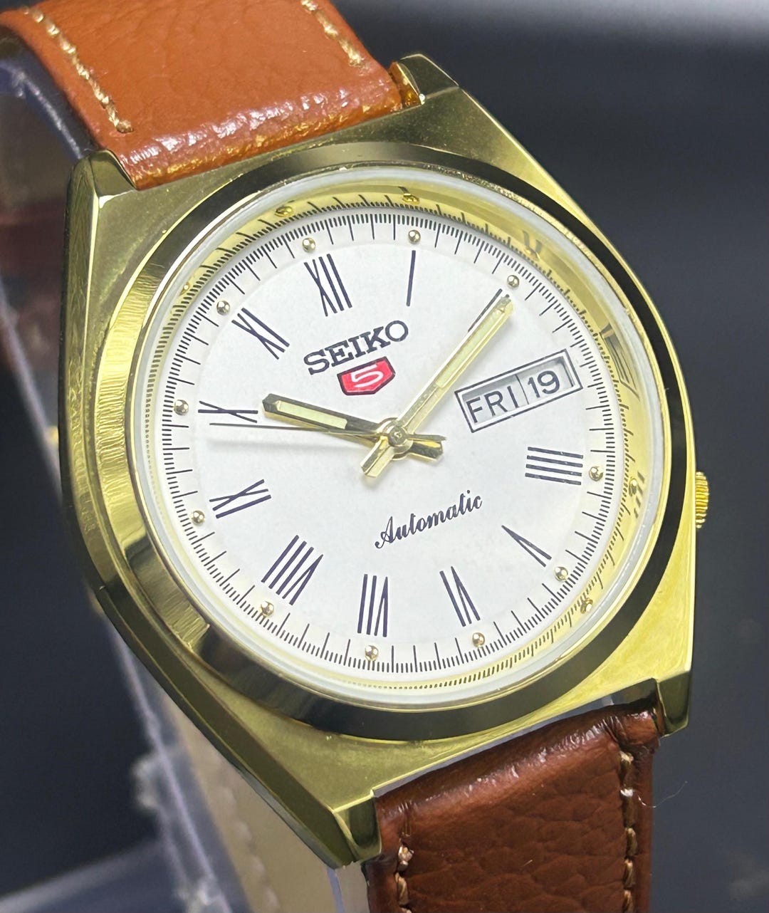 Vintage Refurbished Seiko 5 Automatic Day Date Japan Movement No.6309a ...