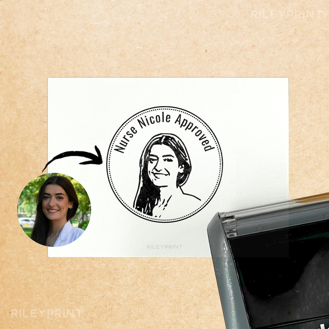 Nurse Name & Approval Stamp // Custom Portrait Stamp, Nurse Name Stamp ...