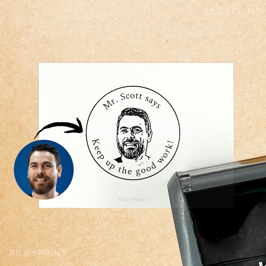 Male Teacher Face Stamp // Custom Portrait Stamp From Photo ...